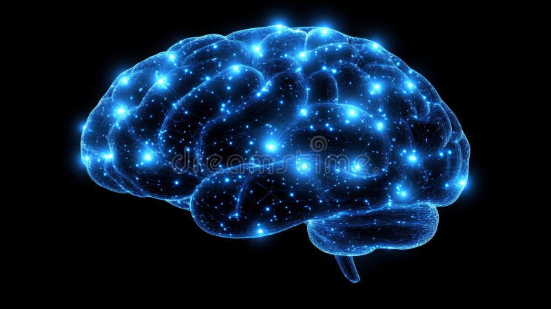 Illuminated Neural Network Brain Structure Visualization Stock ...