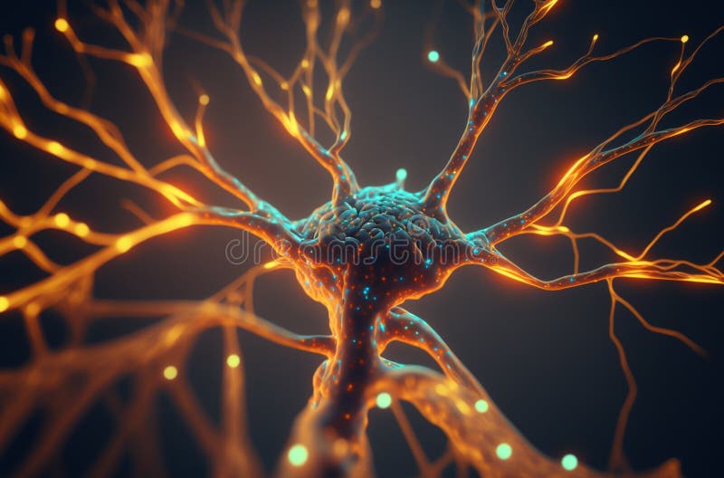 Illuminated Neural Network Illustration with Bright Colors and 3d ...