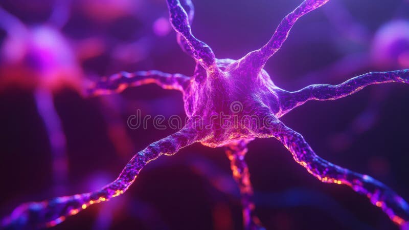 Illuminated Neuron Cell Microscopic Structure Stock Illustration ... Illuminated Neuron Cell Microscopic Structure Stock Illustration ...