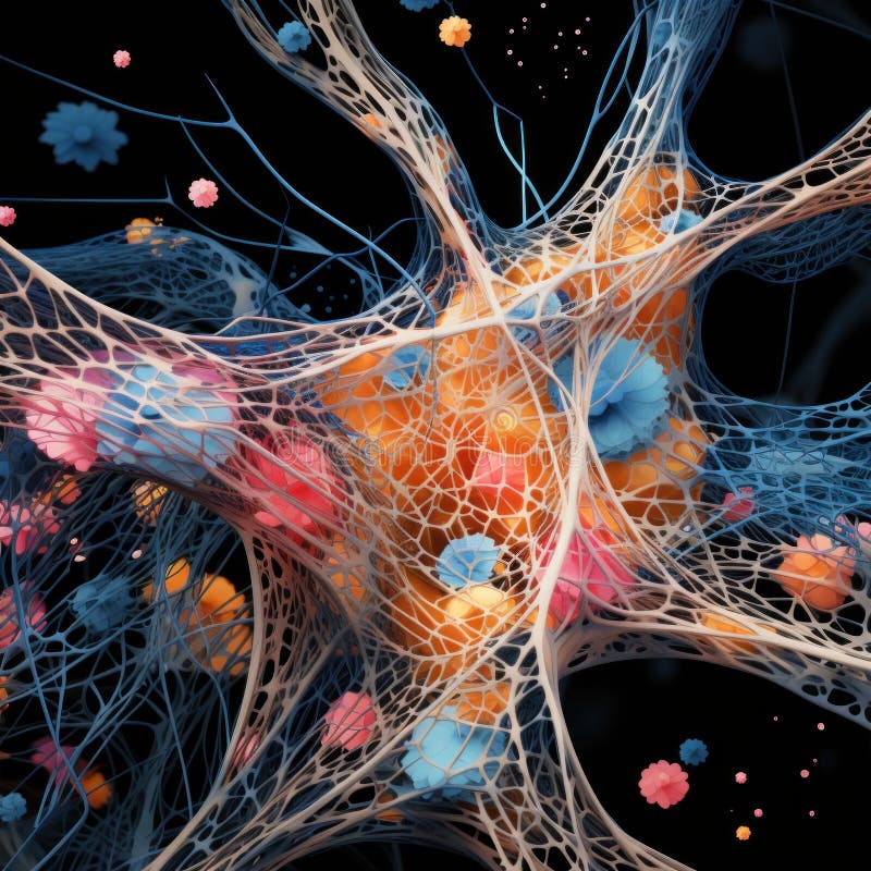 Illuminated Neurons Network Synapse Activity Illustration Stock ...
