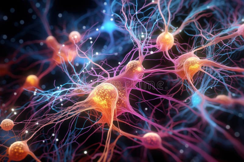 Illuminated Neurons Network Synapse Activity Illustration Stock ... Illuminated Neurons Network Synapse Activity Illustration Stock ...