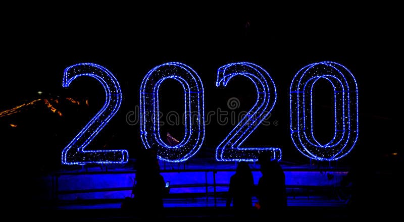 2020 Numbers Decorated with Gold Sparkle, Elf in Black, Gold Color ...