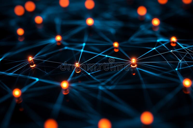 Illuminated Nodes and Connections Illustrate the Interconnectivity of ...