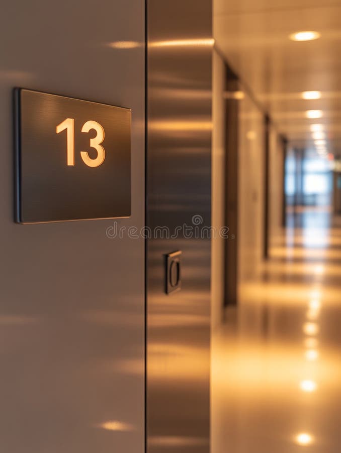 Illuminated Number 13 Modern Sleek Corridor Stock Photos - Free ...
