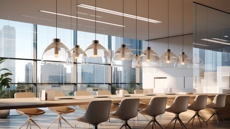 Illuminated office lights stock illustration. Illustration of sessions ...