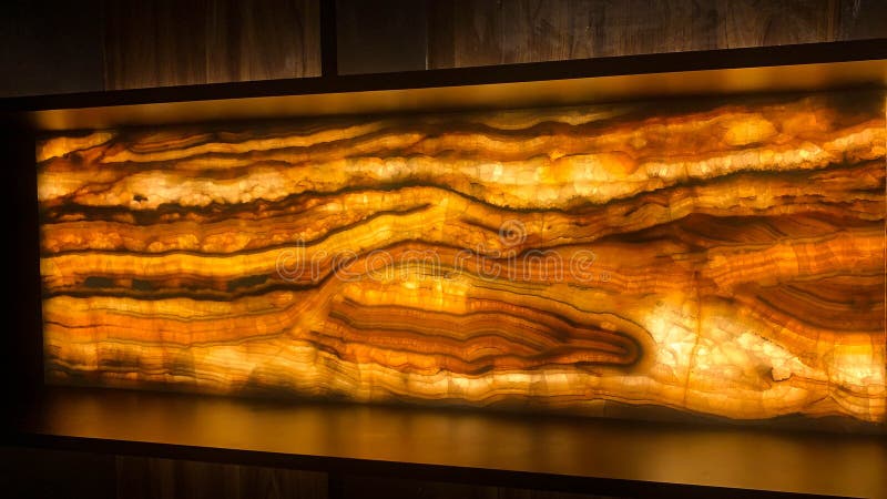 Illuminated Onyx Stone Panel with LED Backlight Showcasing Beautiful ...