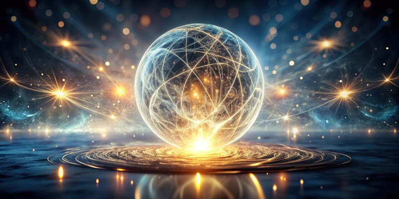 Illuminated Orb of Interconnected Energy, Glowing with Celestial ...