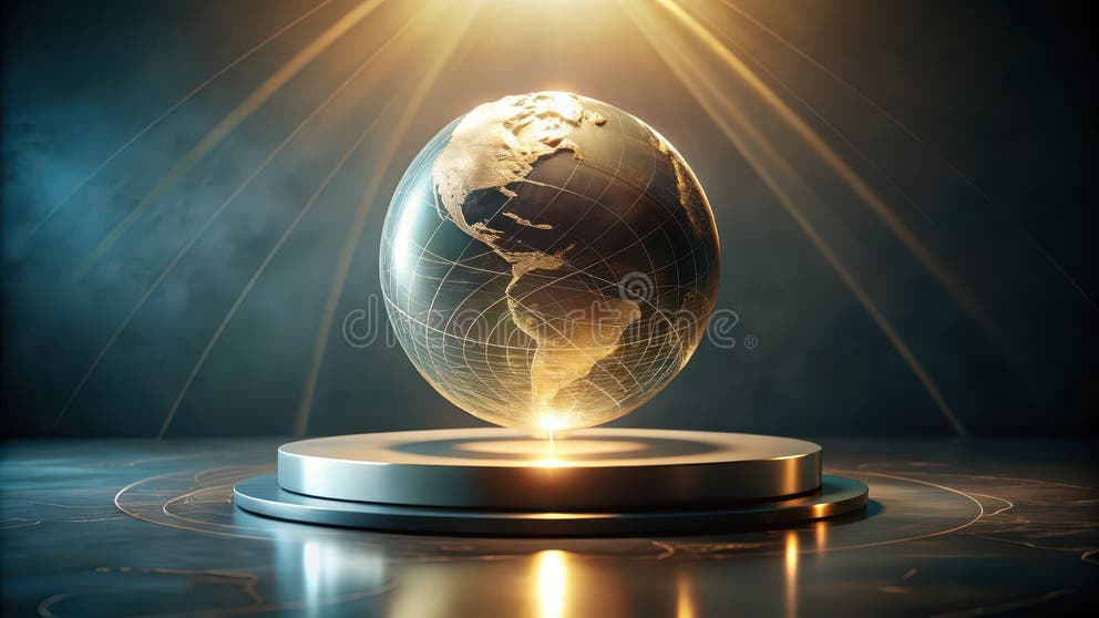 Illuminated Orb of the World on a Polished Pedestal, Representing ...