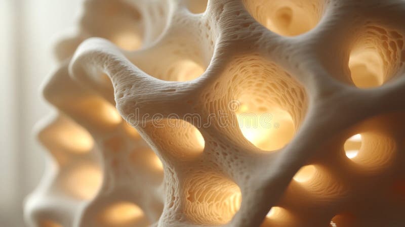 Illuminated Organic Lamp with Intricate Perforated Design Stock ...