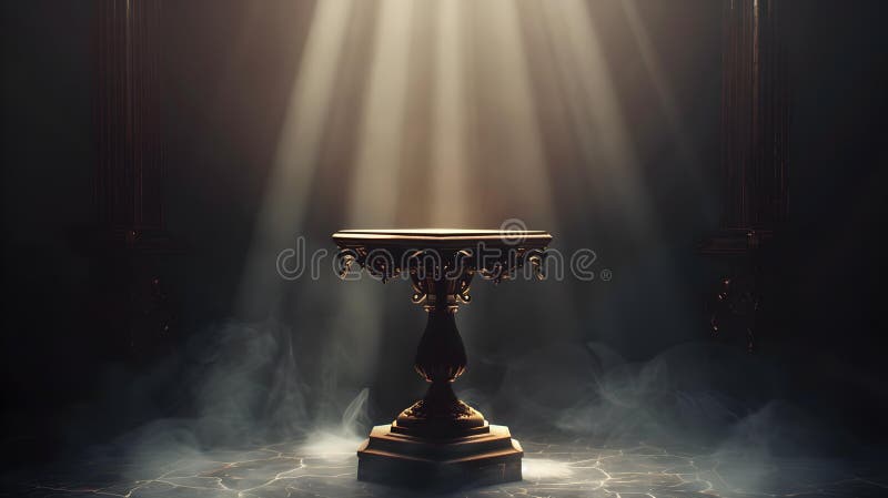 Illuminated Ornate Pedestal in Dramatic Spotlight Generative AI Stock ...