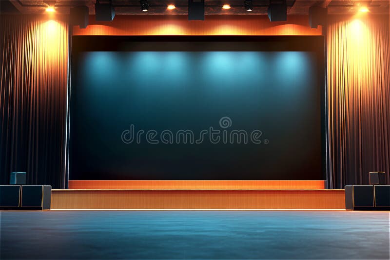 Illuminated Outdoor Stage with Large Led Screen at Night for Modern ...