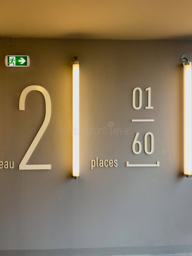 Illuminated Parking Level Indicator Stock Image - Image of design ...