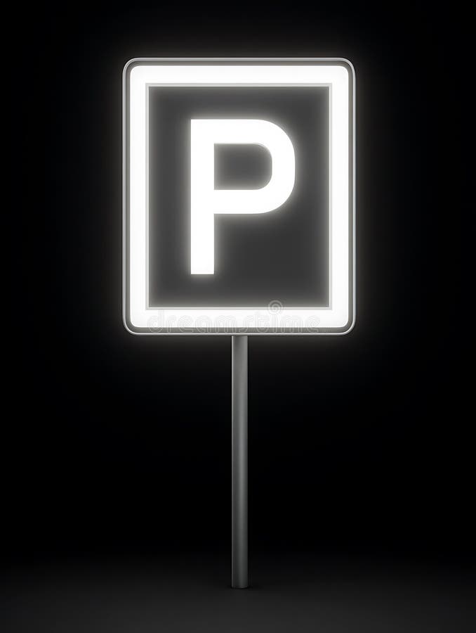 Illuminated Parking Sign a Bright and Modern Parking Indicator Stock ...