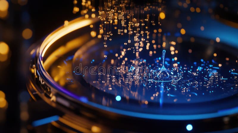 Illuminated Particles Dancing in Scientific Experiment Stock Image ...