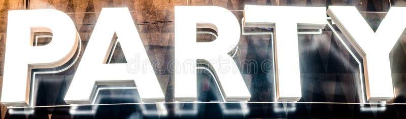 Illuminated Party Sign stock image. Image of decorative - 47585583