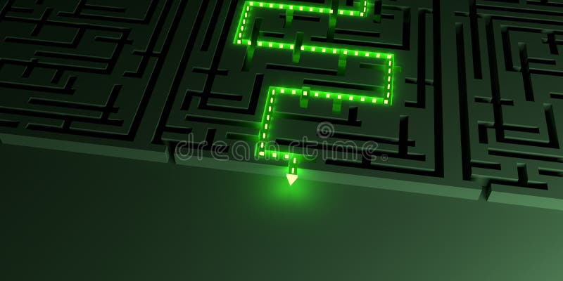 Path across maze stock illustration. Illustration of maze - 202122899