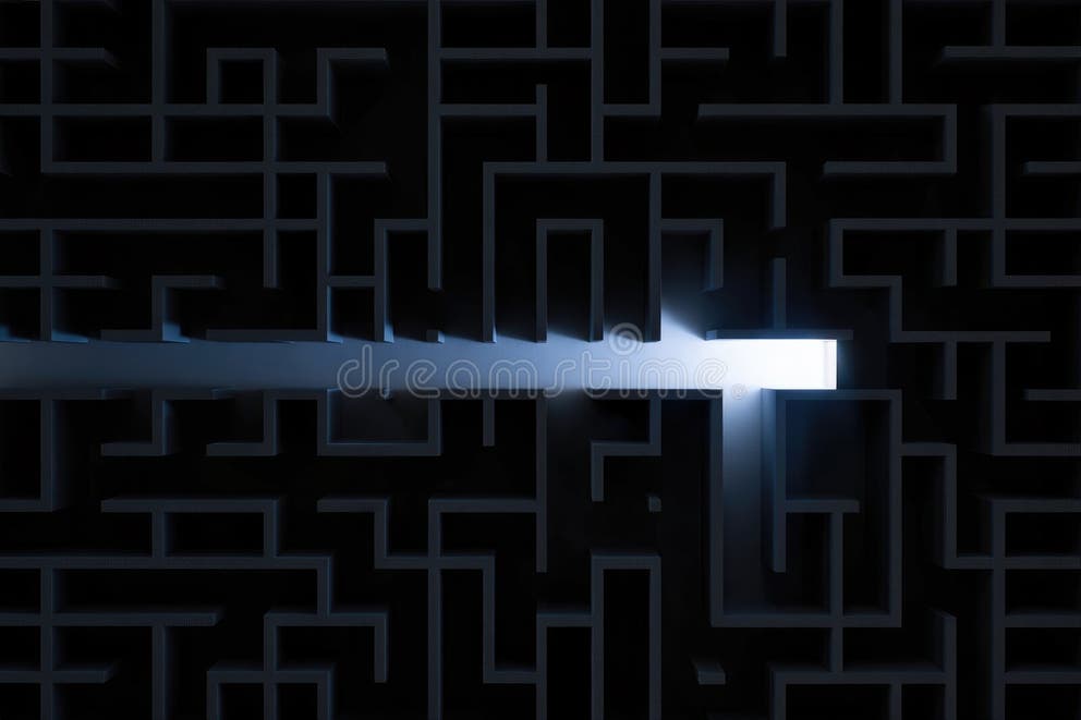 The Illuminated Path through a Complex Maze Symbolizes Finding a ...