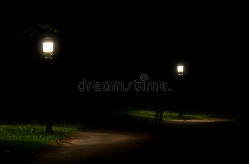 Illuminated Path at NIght stock image. Image of journey - 41005811