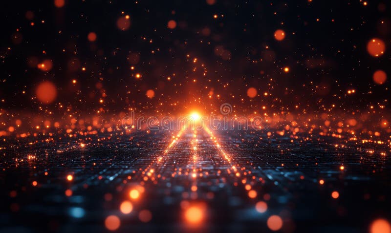 Illuminated Pathway of Particles Leading To a Bright Central Point ...