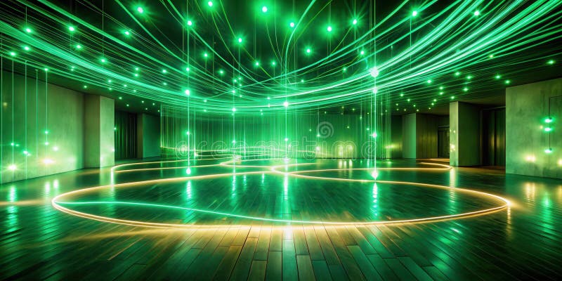 Illuminated Pathways a Modern Interior Design with Dynamic Green ...