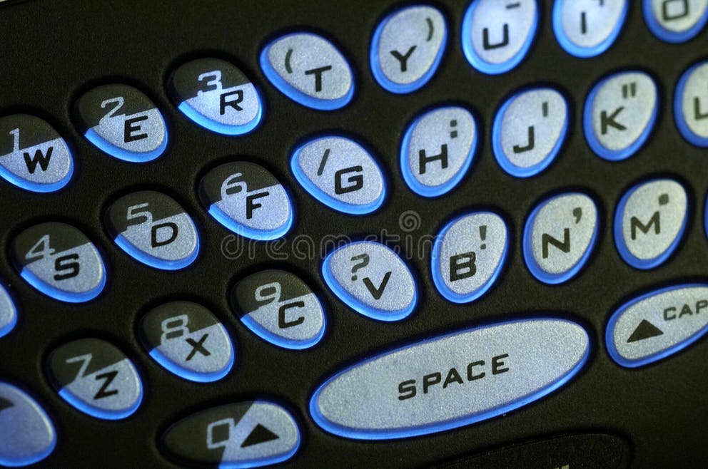 Illuminated PDA Keyboard stock photo. Image of emails - 1225684