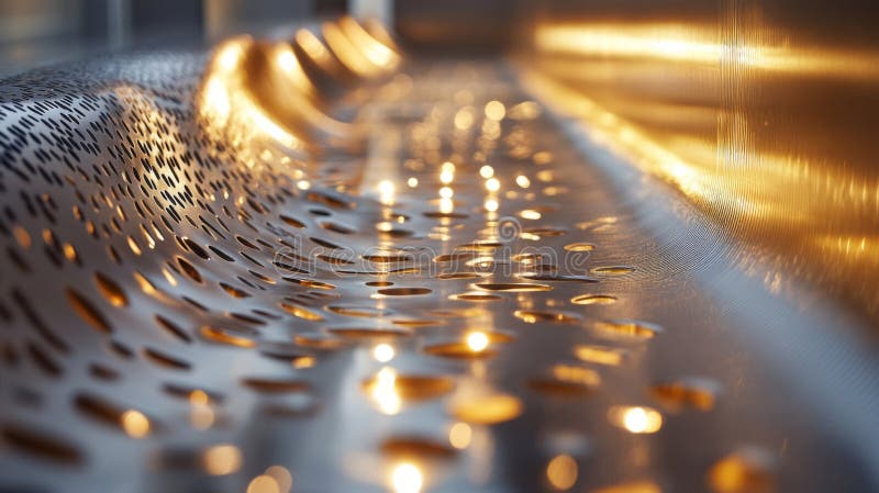 Illuminated Perforated Metal Surface Design Stock Illustration ...
