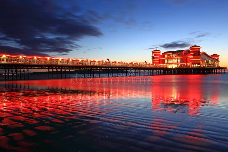 Illuminated Pier stock image. Image of sunlight, architecture - 42001409