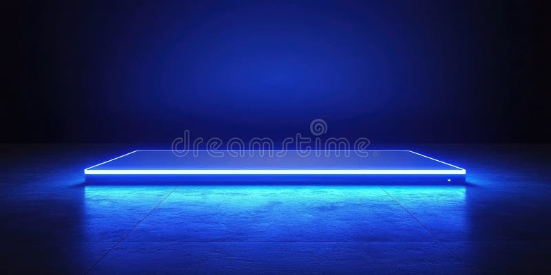 Illuminated Platform with Blue Lighting Creates an Ethereal Atmosphere ...