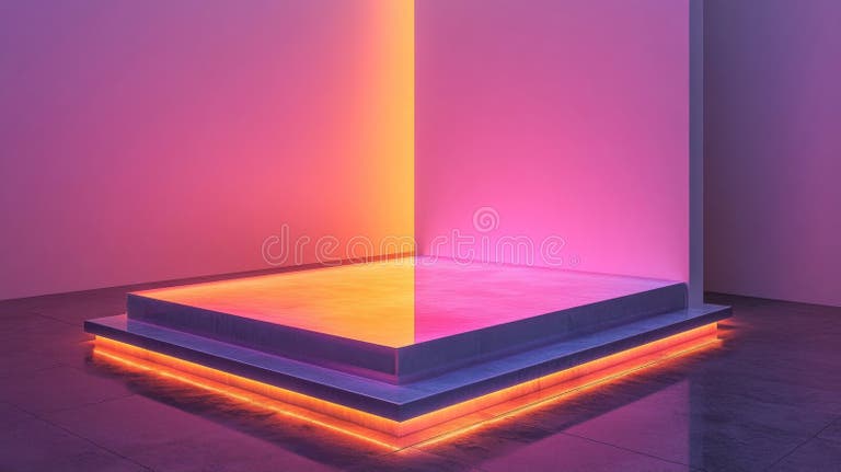 Illuminated Platform Corner Neon Gradient Design Stock Illustration ...