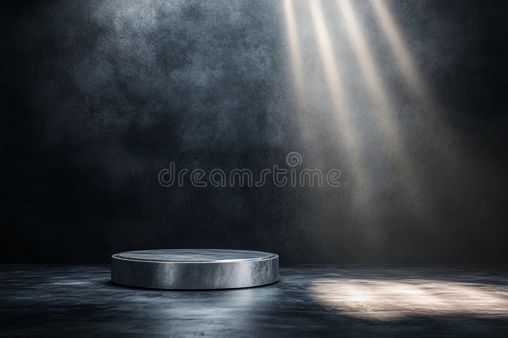An Illuminated Platform Made of Metal, Featuring a Polished Surface and ...