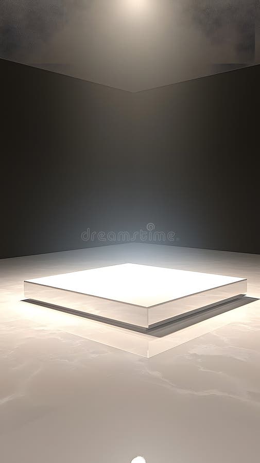 Illuminated Platform in a Minimalist Setting Stock Photo - Image of ...