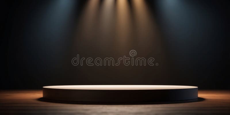 Illuminated Podium on Dark Stage for Dramatic Product Display with ...