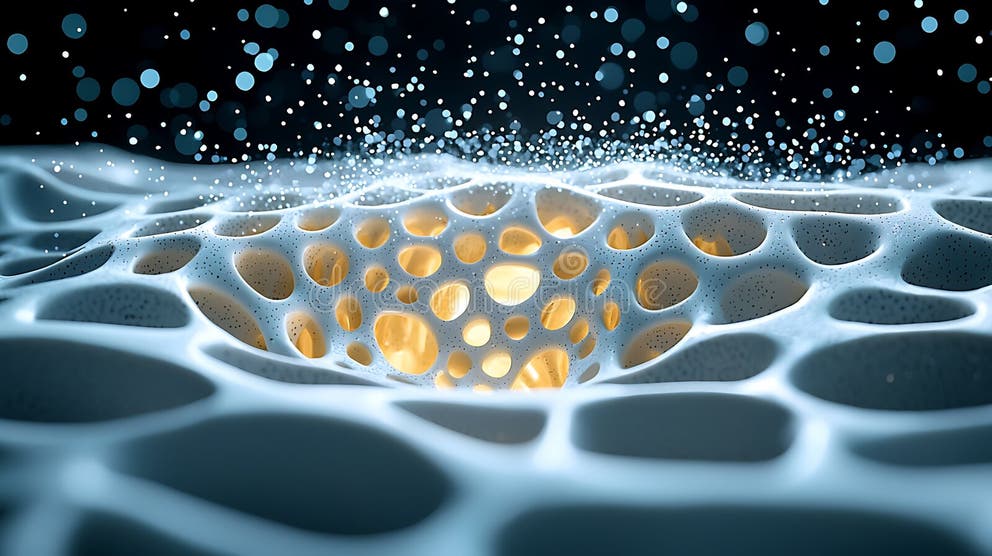 Illuminated Porous Ceramic Structures with Light Rays Stock ...