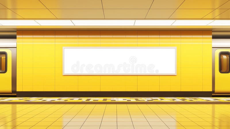 An Illuminated Poster Appearing on a Railway Platform, in Landscape ...