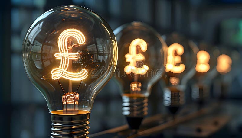 Illuminated Pound Sign Bulbs in Modern Design, Glowing Concept for ...