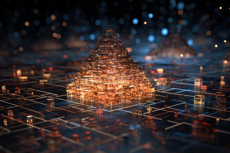 Illuminated Pyramid Grid Network Stock Photos - Free & Royalty-Free ...