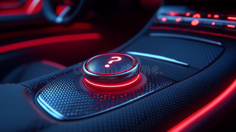 Illuminated Question Mark Button - Cutting-Edge Vehicle Interface Stock ...