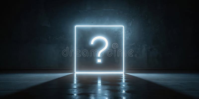Illuminated Question Mark in a Dark Room, a Mysterious and Intriguing ...