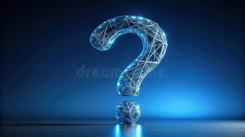 Illuminated Question Mark Intriguing Networked Structure Representing ...