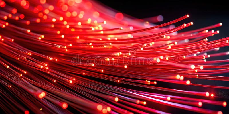Illuminated Red Fiber Optic Cables a Glimpse into the Global HighSpeed ...