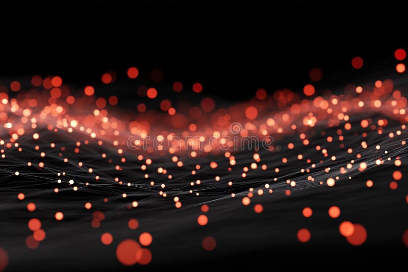 Illuminated Red and Orange Particles Create a Soft, Flowing Wave in a ...