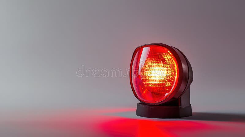 Illuminated Red Siren Light Stock Illustration - Illustration of ...