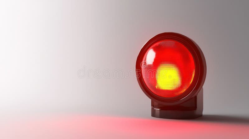 Illuminated Red Siren Light Stock Illustration - Illustration of siren ...