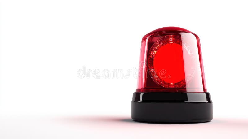 Illuminated Red Siren Light Stock Illustration - Illustration of lens ...