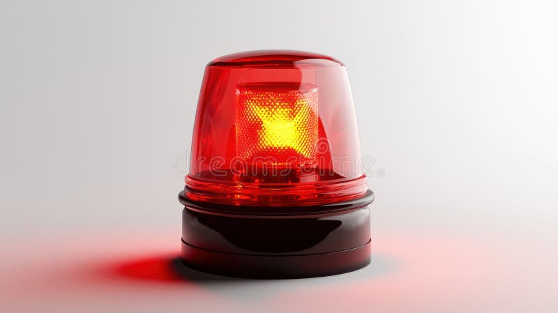 Illuminated Red Siren Light Stock Illustration - Illustration of public ...