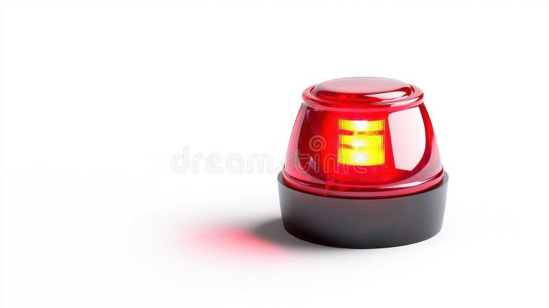 Illuminated Red Siren Light Stock Illustration - Illustration of color ...