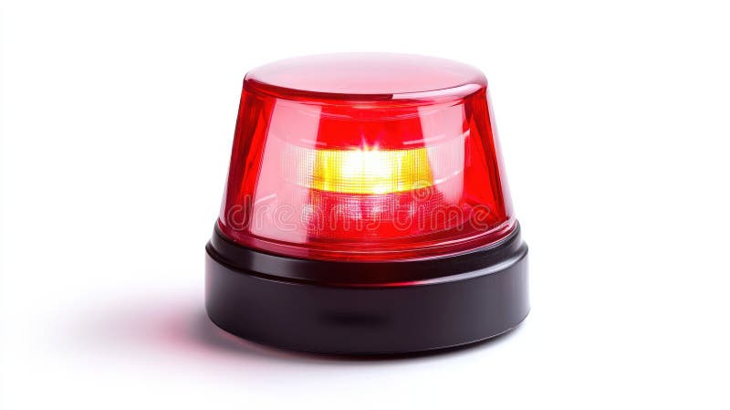 Illuminated Red Siren Light Stock Illustration - Illustration of signal ...