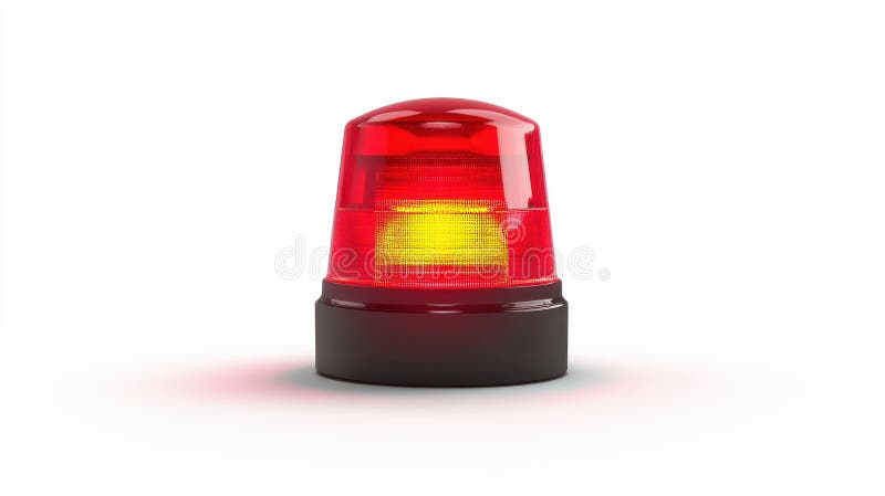 Illuminated Red Siren Light Stock Illustration - Illustration of bright ...