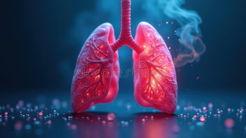 Illuminated Respiratory System a Detailed Anatomical Representation of ...
