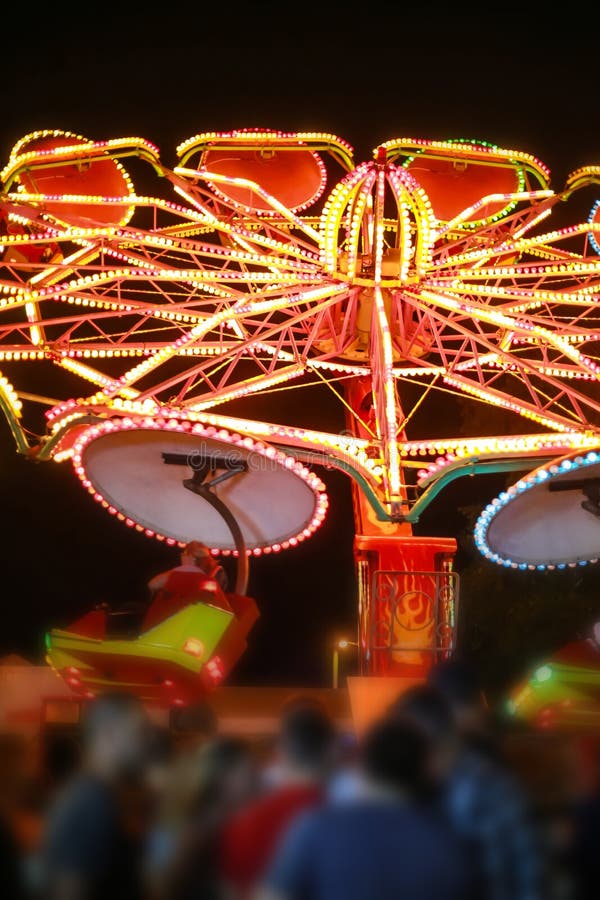 Rotating Device in Amusement Park Stock Photo - Image of excitement ...